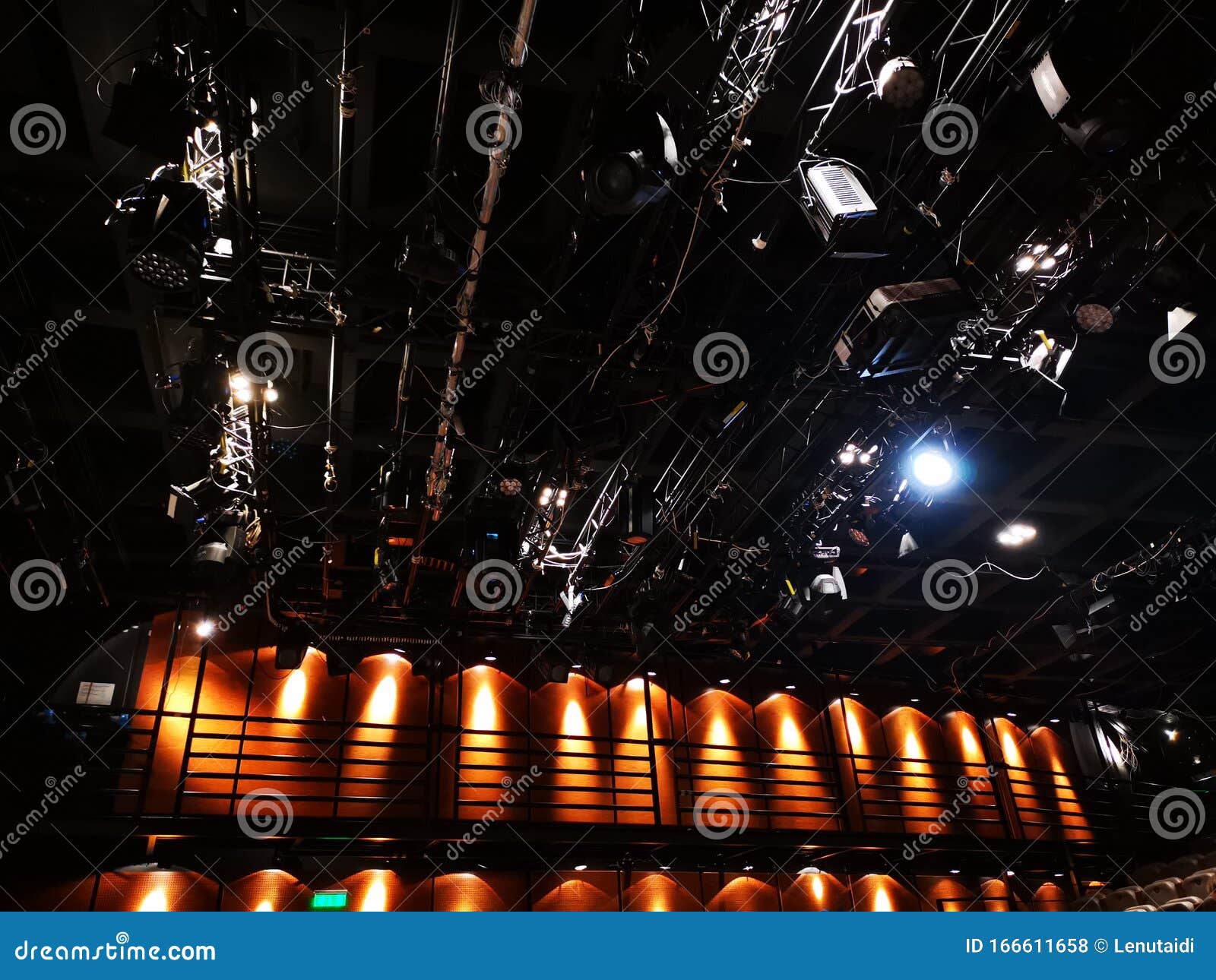 Light grid in the showroom stock photo. Image of bulb - 166611658