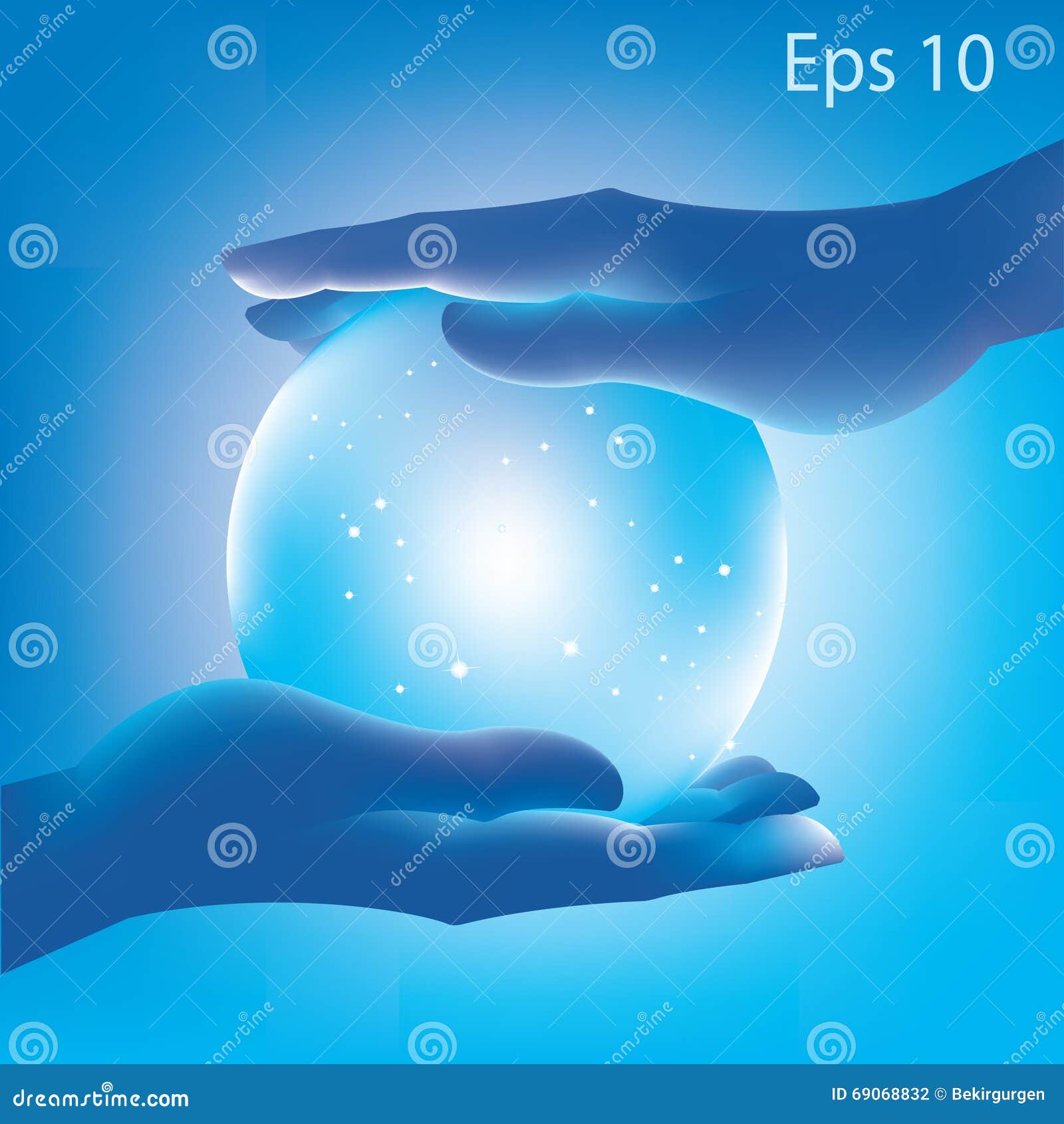 Light and hands stock illustration. Illustration of people - 69068832