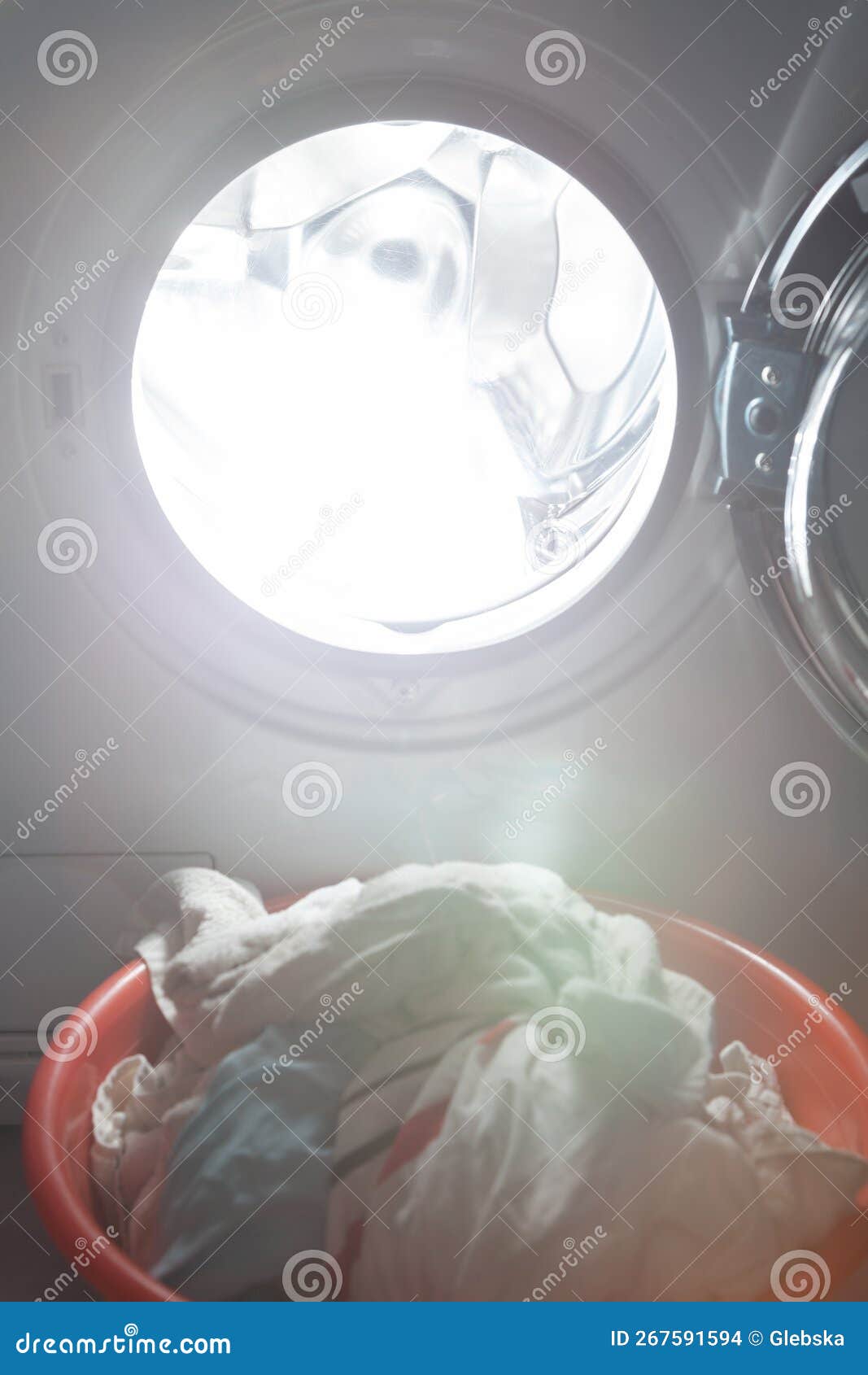 Bright Light Comes from the Hatch of the Washing Machine Stock Photo ...