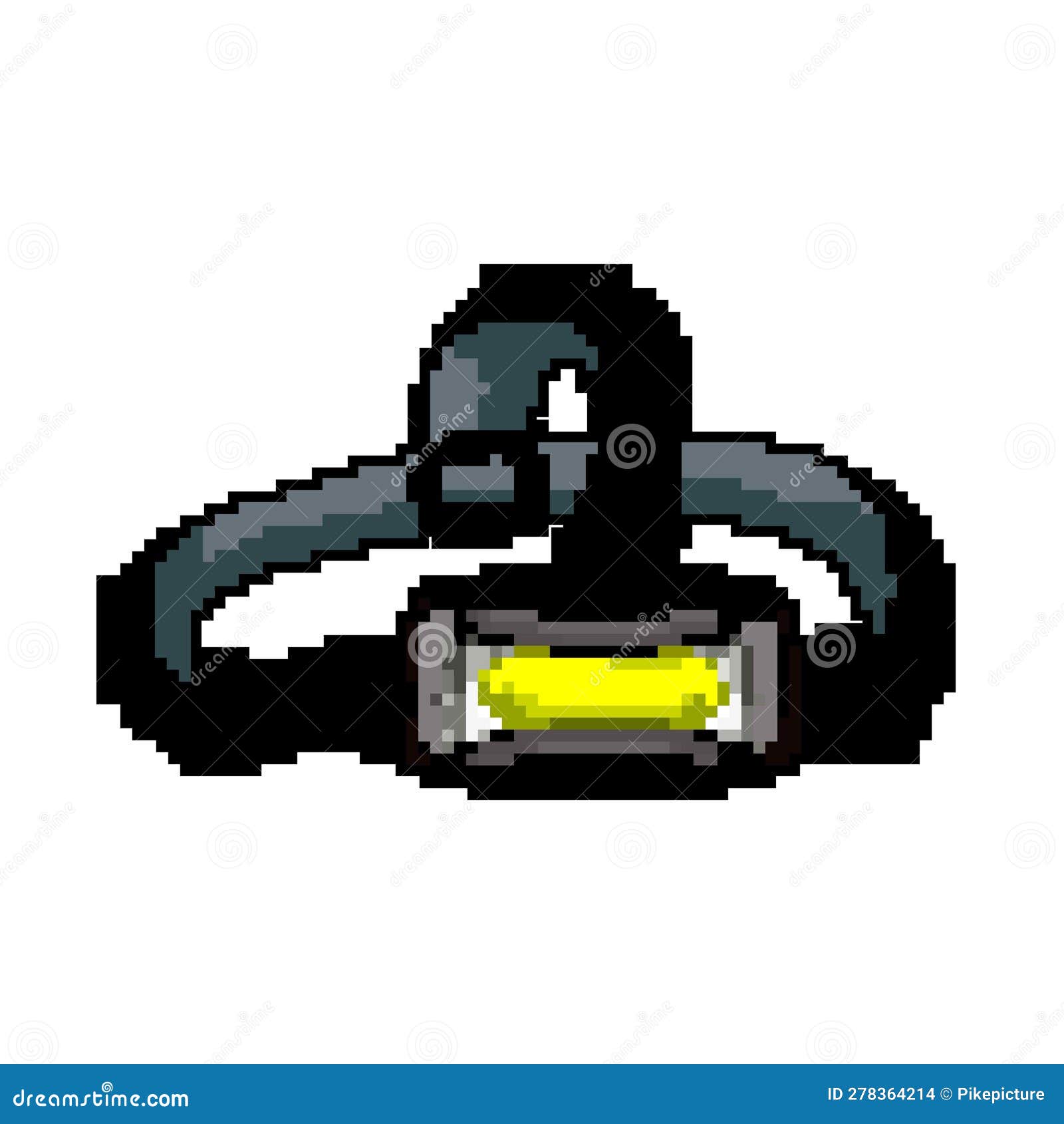 Light Headlamp Flashlight Game Pixel Art Vector Illustration Stock ...