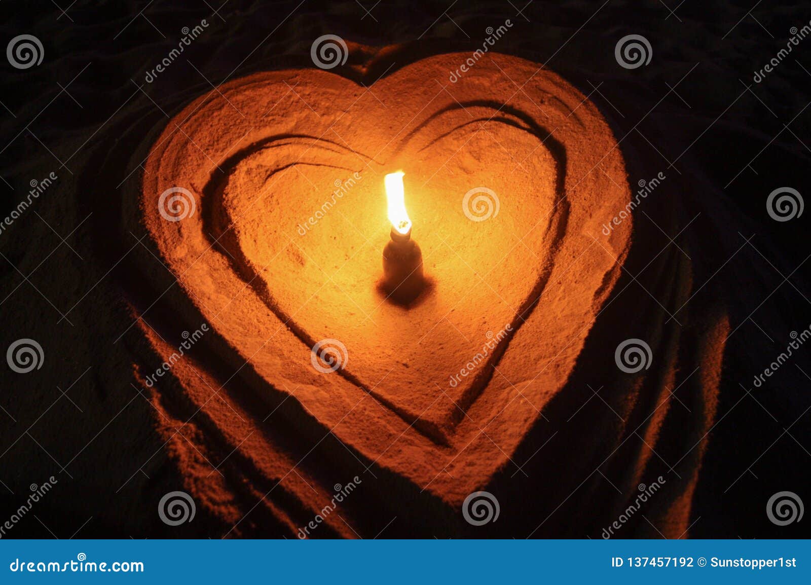 Light in Heart and Heart in Sand Stock Photo - Image of breeze, calm ...