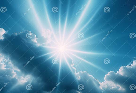Light from Heaven. Sun and Clouds Stock Illustration - Illustration of ...