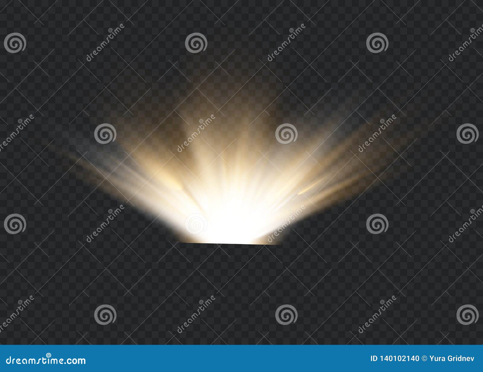 Light Highlight Yellow Special Effect with Rays of Light and Magic ...