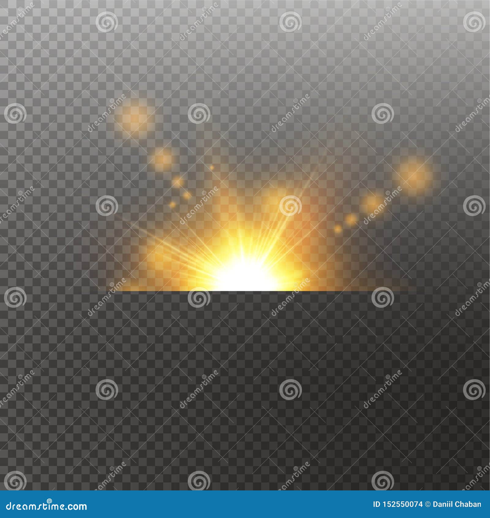 Light Highlight Yellow Special Effect with Rays of Light and Magic ...