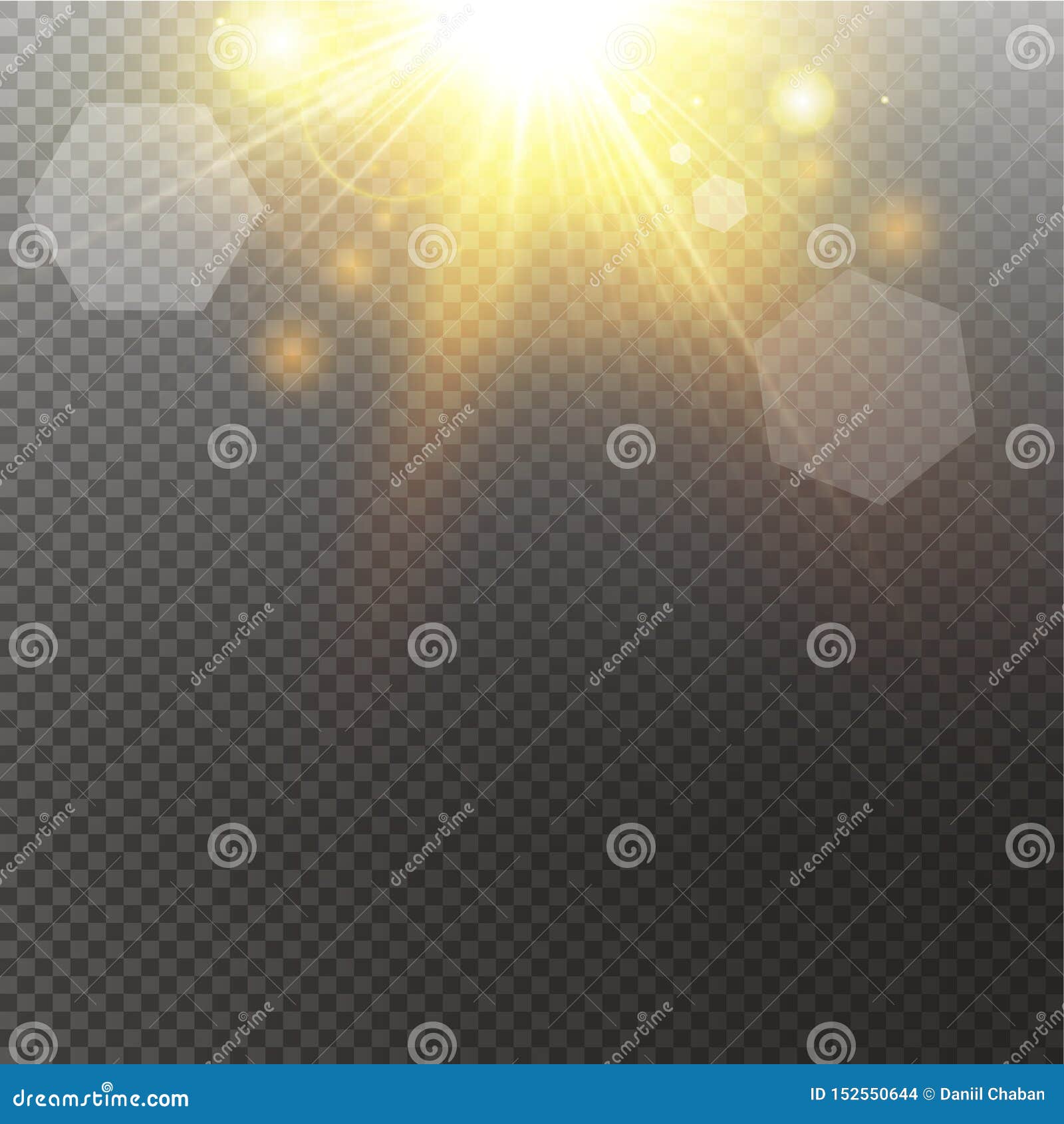 Light Highlight Yellow Special Effect with Rays of Light and Magic ...