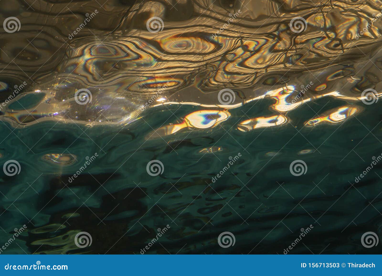 The Light Hits the Mirror on the Water Surface Stock Image - Image of ...