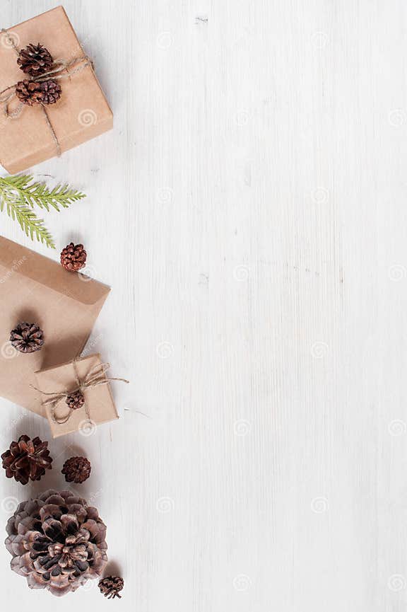 Light Holiday Background with Gift Boxes Stock Photo - Image of pack ...