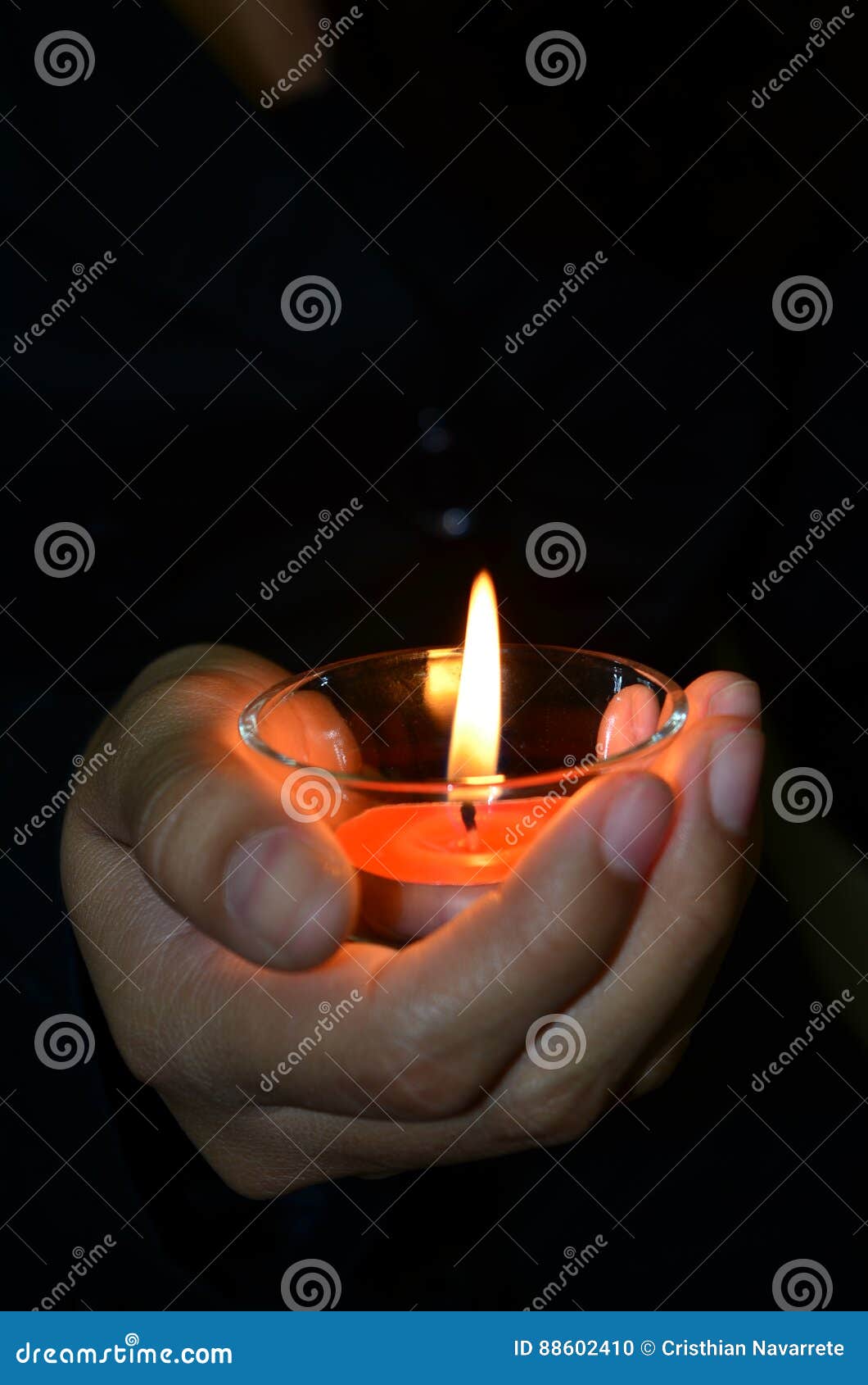 Light of hope stock photo. Image of calm, candle, hands - 88602410