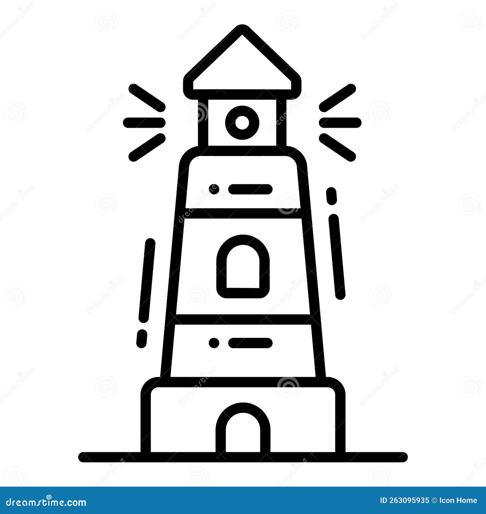 Light House Icon Related Map Location and Navigation Line Icon. Traffic ...