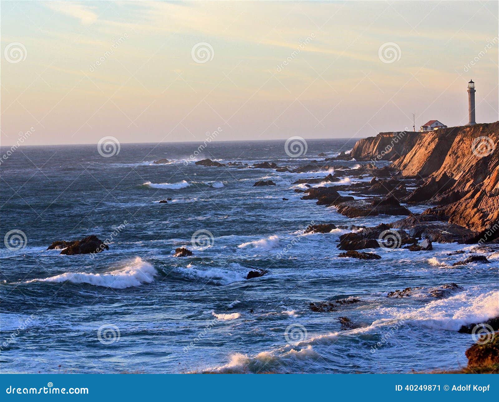 The Light House at Point Arena, Ca 6 Stock Image - Image of point ...