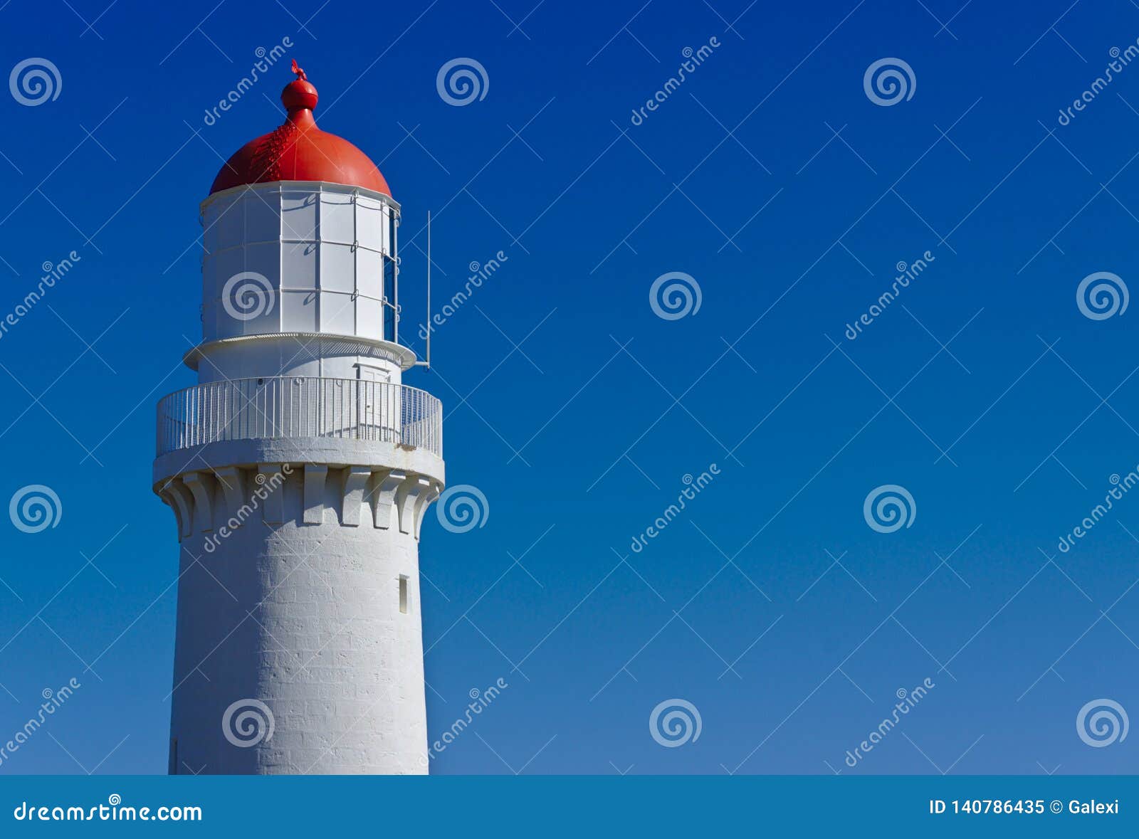 Light house with red roof stock image. Image of landscape - 140786435