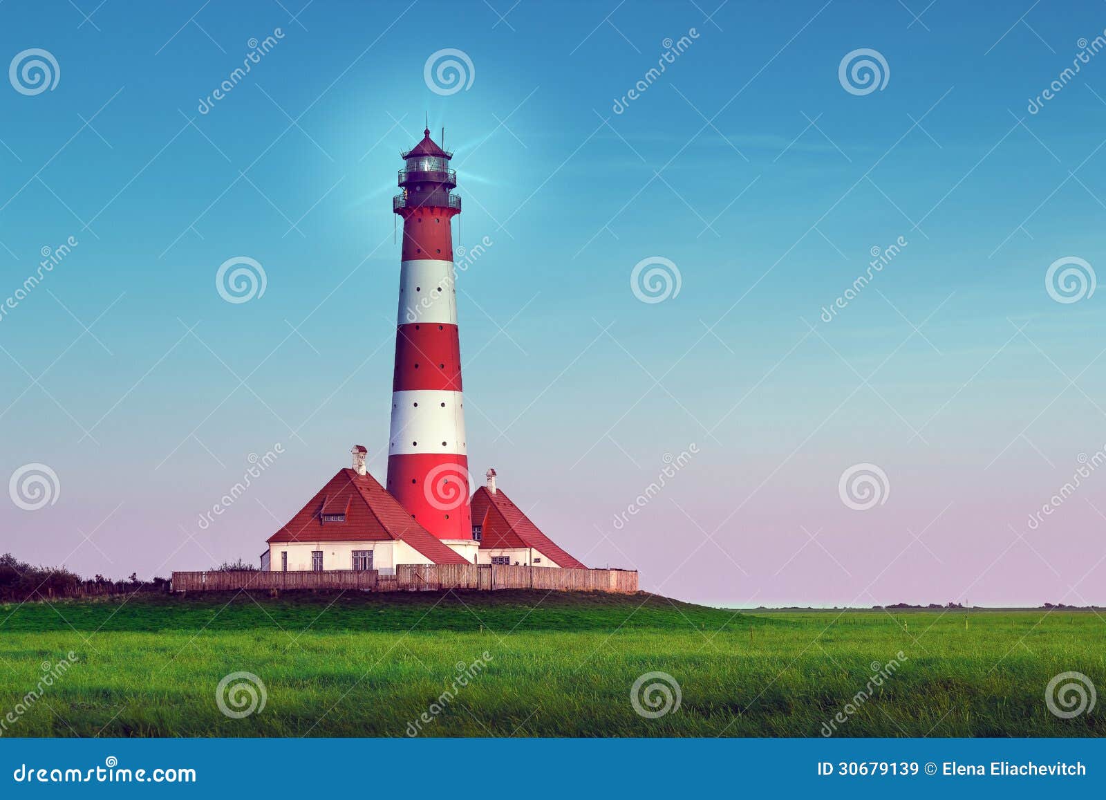 Light House Westerhever at Afternoon Stock Image - Image of horizon ...