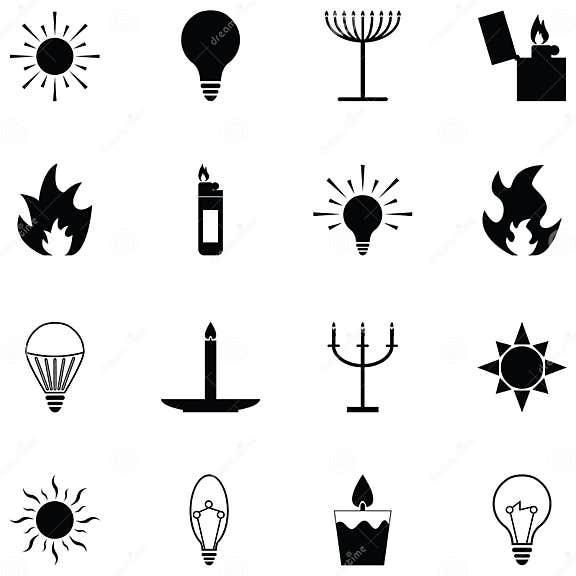 Light icon set stock vector. Illustration of vector - 120566911