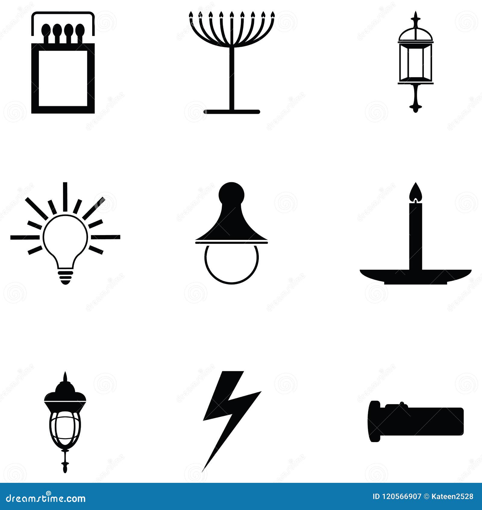 Light icon set stock vector. Illustration of white, technology - 120566907