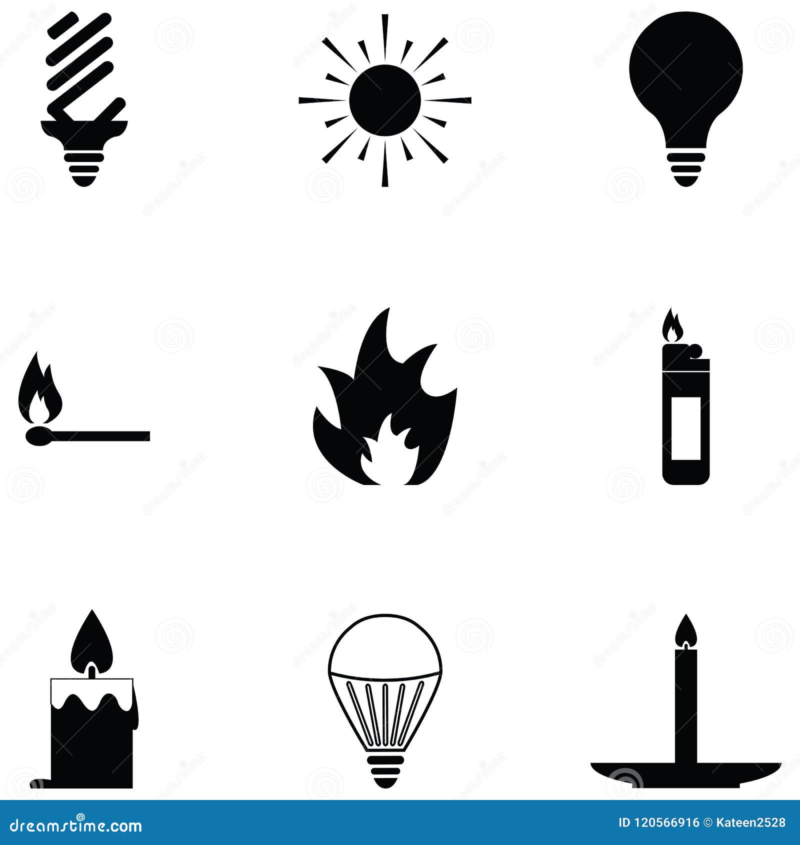 Light icon set stock vector. Illustration of lighting - 120566916