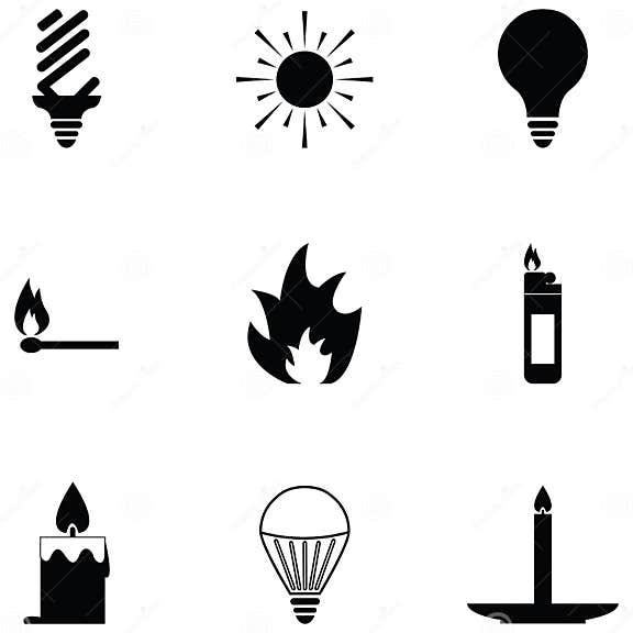Light icon set stock vector. Illustration of lighting - 120566916