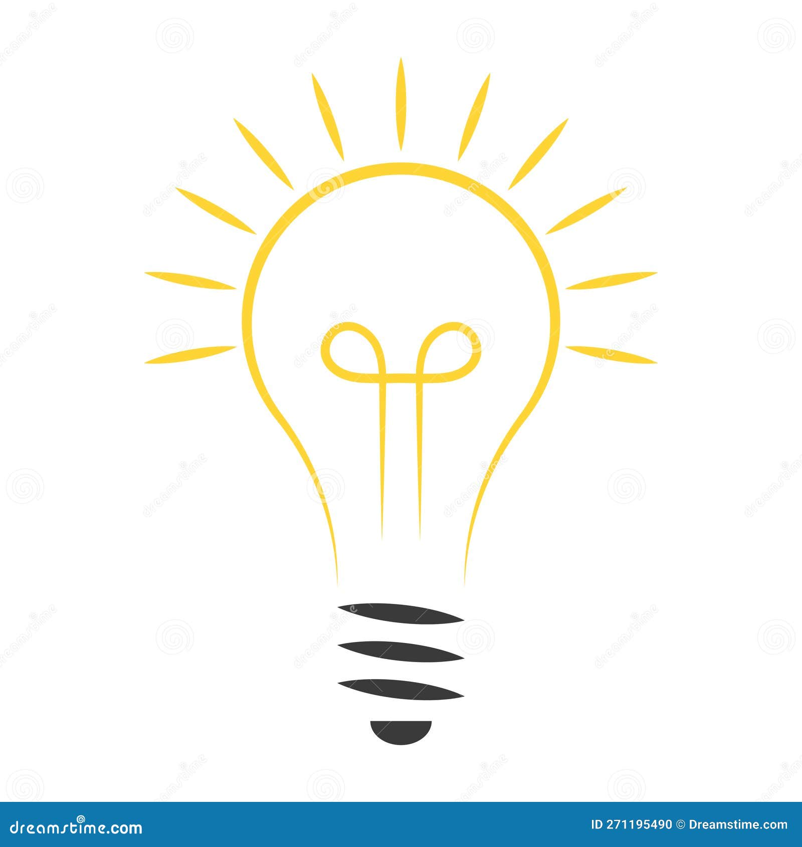 Light Idea Bulb, Icon Lamp Lightbulb, Electric Solution Glow Think ...