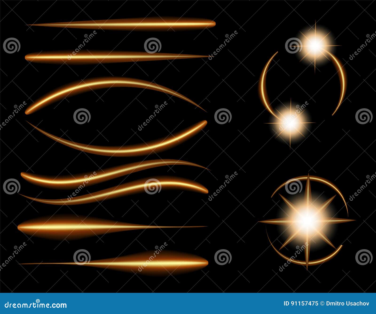 Light Indicators. Collection of Flashes. Light Effect. Illustration ...