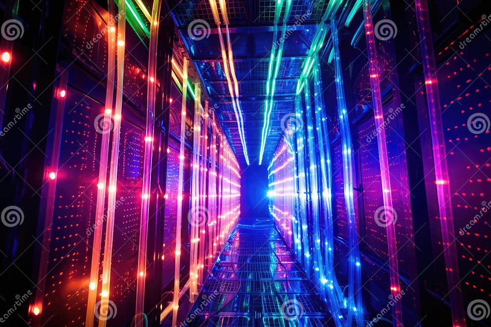 Light Indicators on Data Center Equipment Stock Image - Image of data ...