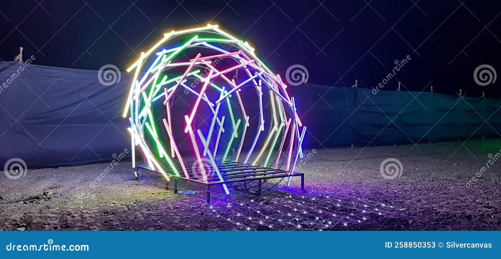 A Light Installation Museum in Open Ground Stock Image - Image of ...