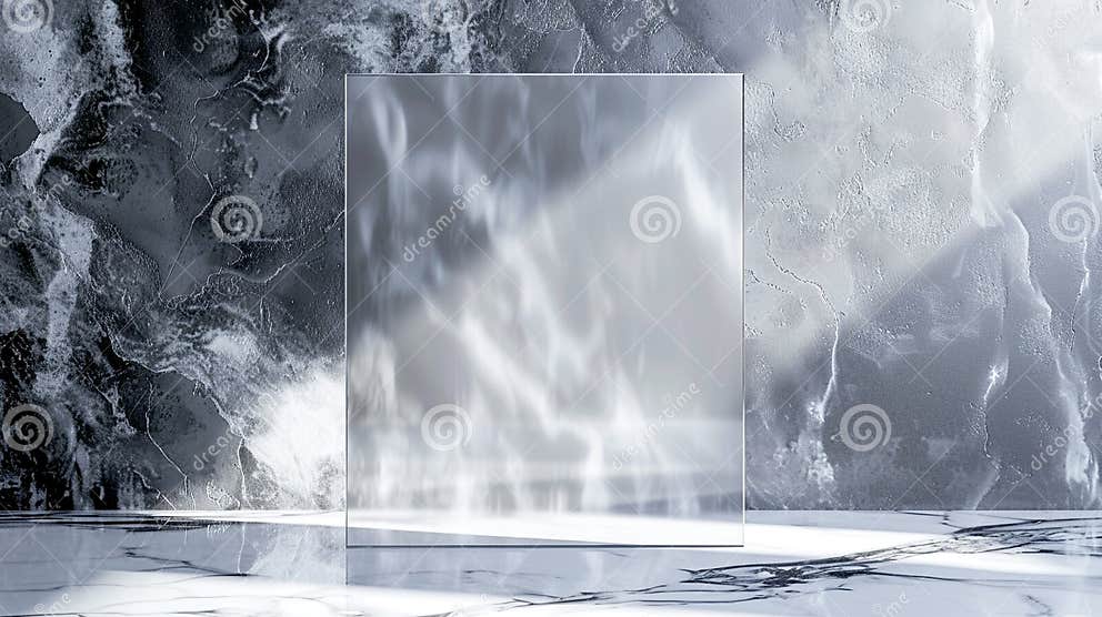 Translucent Reflections Dance on a Marble Surface in an Artistic Modern ...