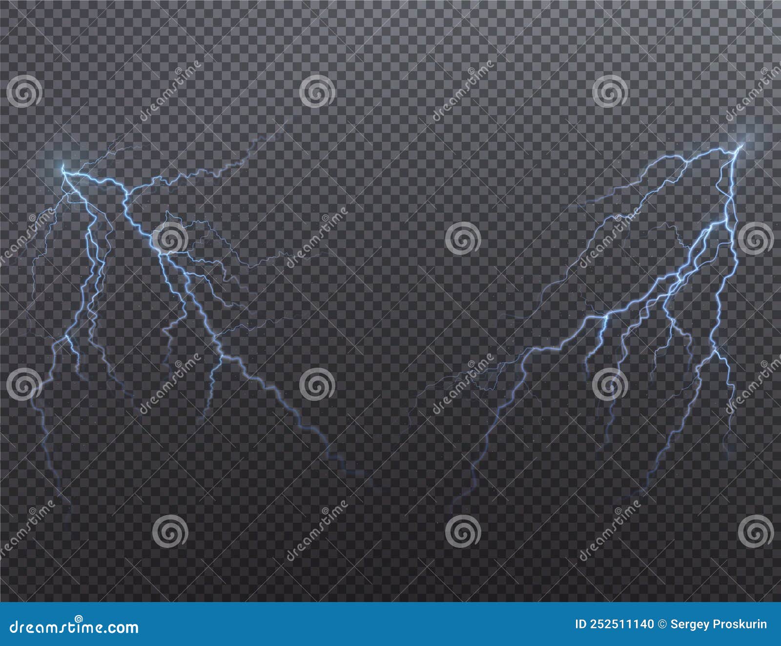 Light Isolated Vector Blue Lightning Png. Magic Light Abstract Lines ...