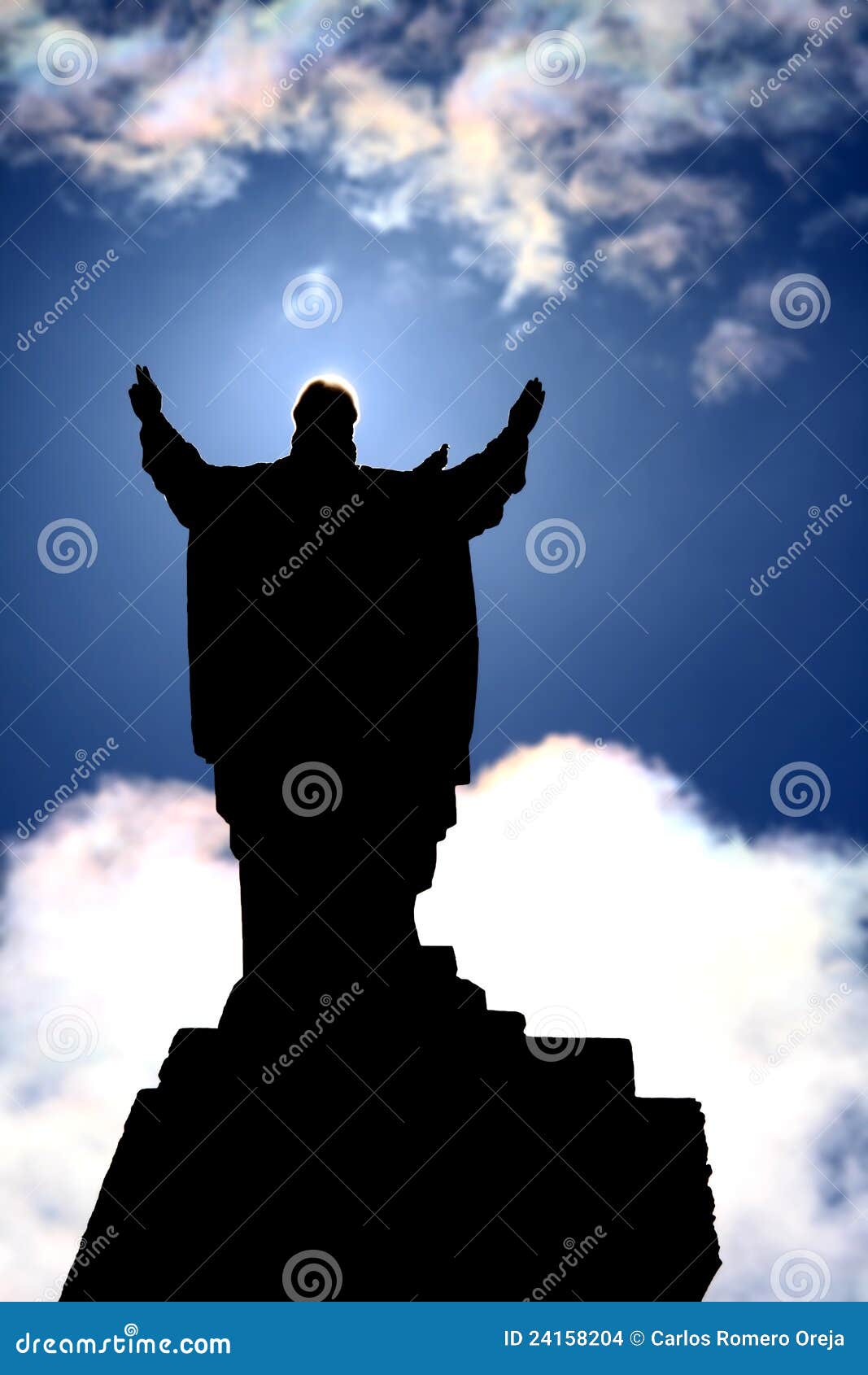 Light of Jesus Christ stock photo. Image of statue, backlight - 24158204