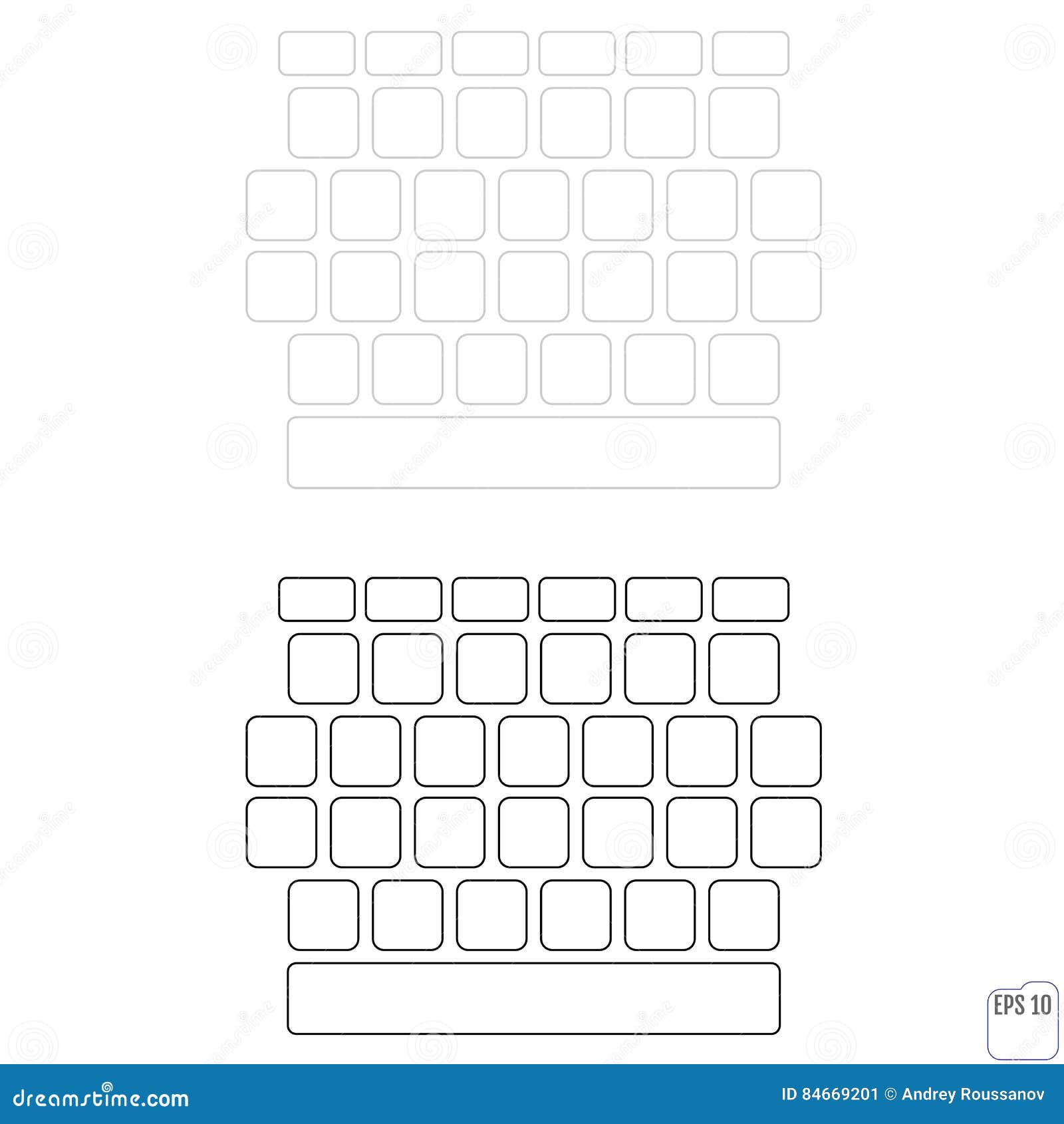 Light Keyboard for Smartphone, Empty Buttons Stock Vector ...