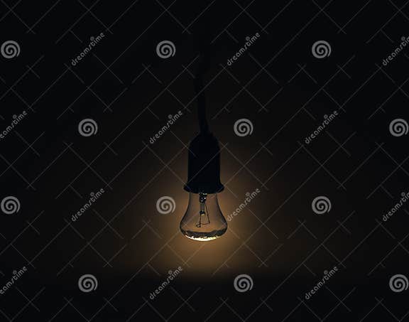 Light lamp in a dark room stock image. Image of power - 31624945