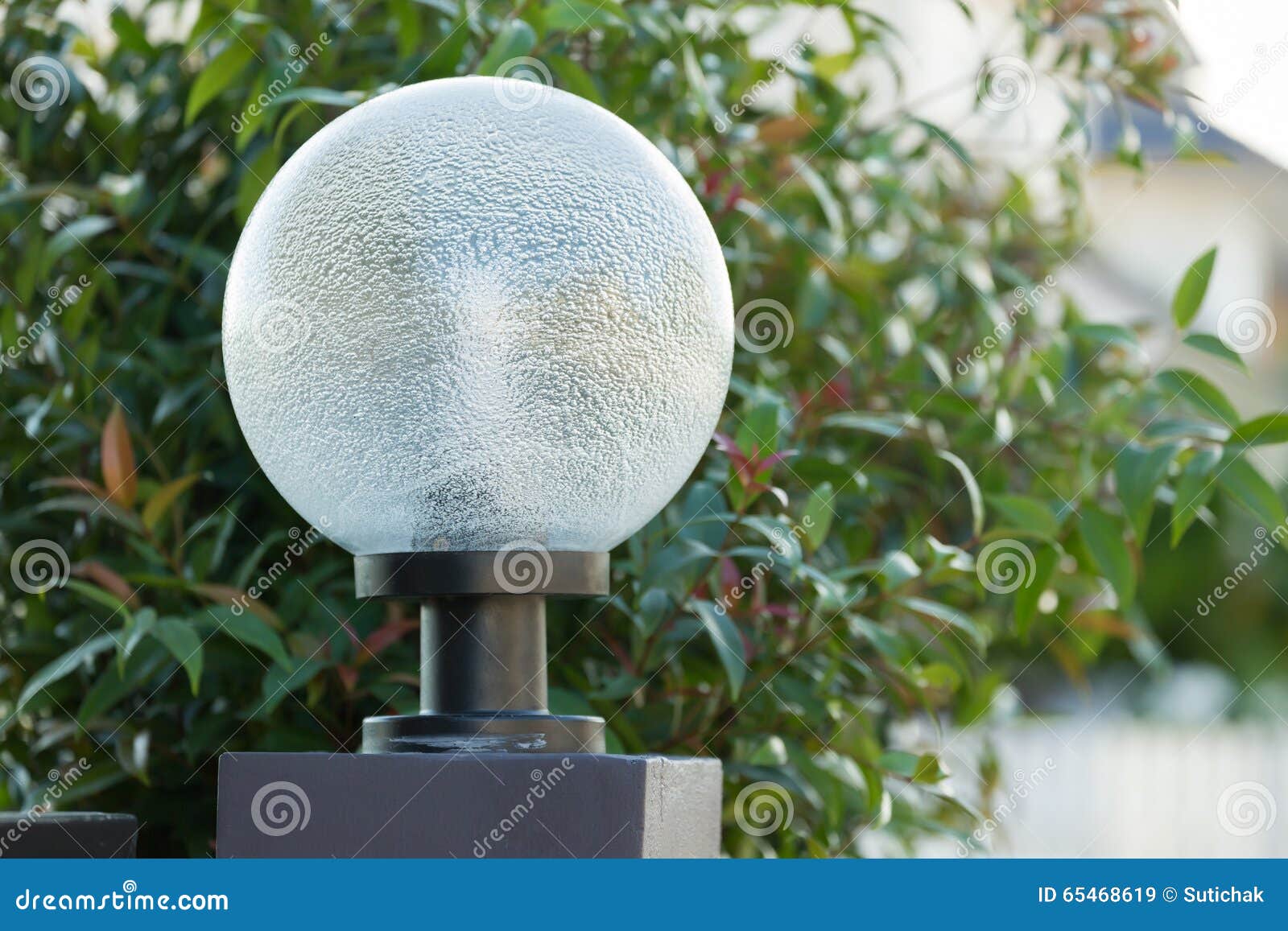 Light Lamp on Front Gate of Decoration Residential Stock Image - Image ...