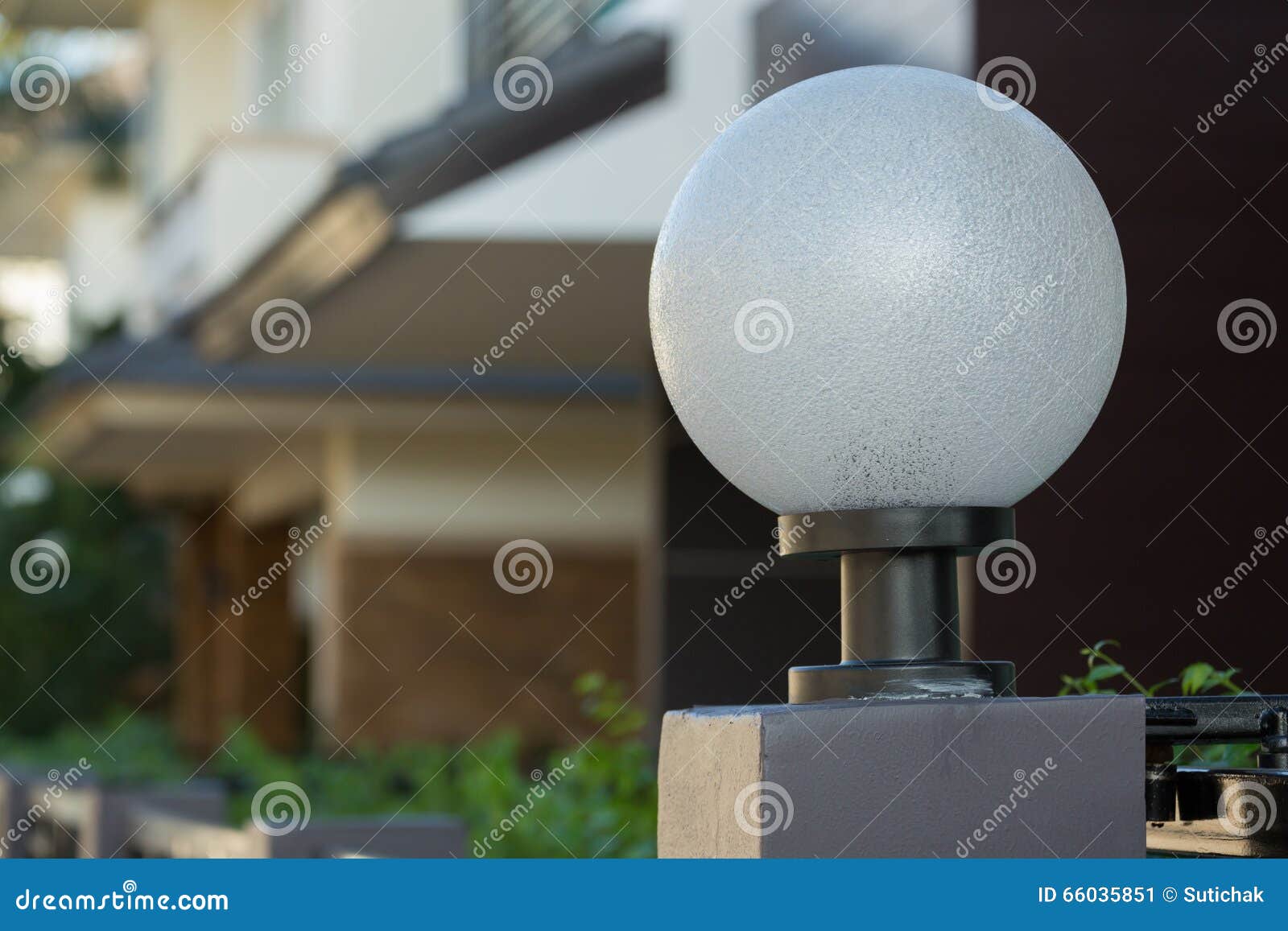 Light Lamp on Front Gate of Decoration Residential Stock Image - Image ...