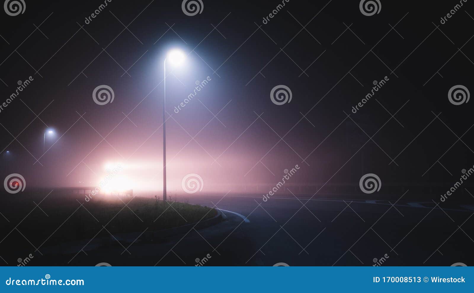 Light of Lamp Posts on the Side of a Highway Captured during the Night ...