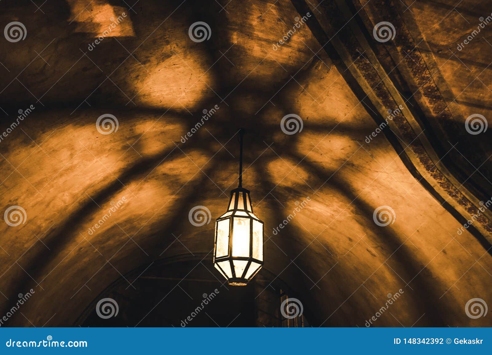 Light from the Lamp and the Shadows in the Mysterious Corridor in Old ...