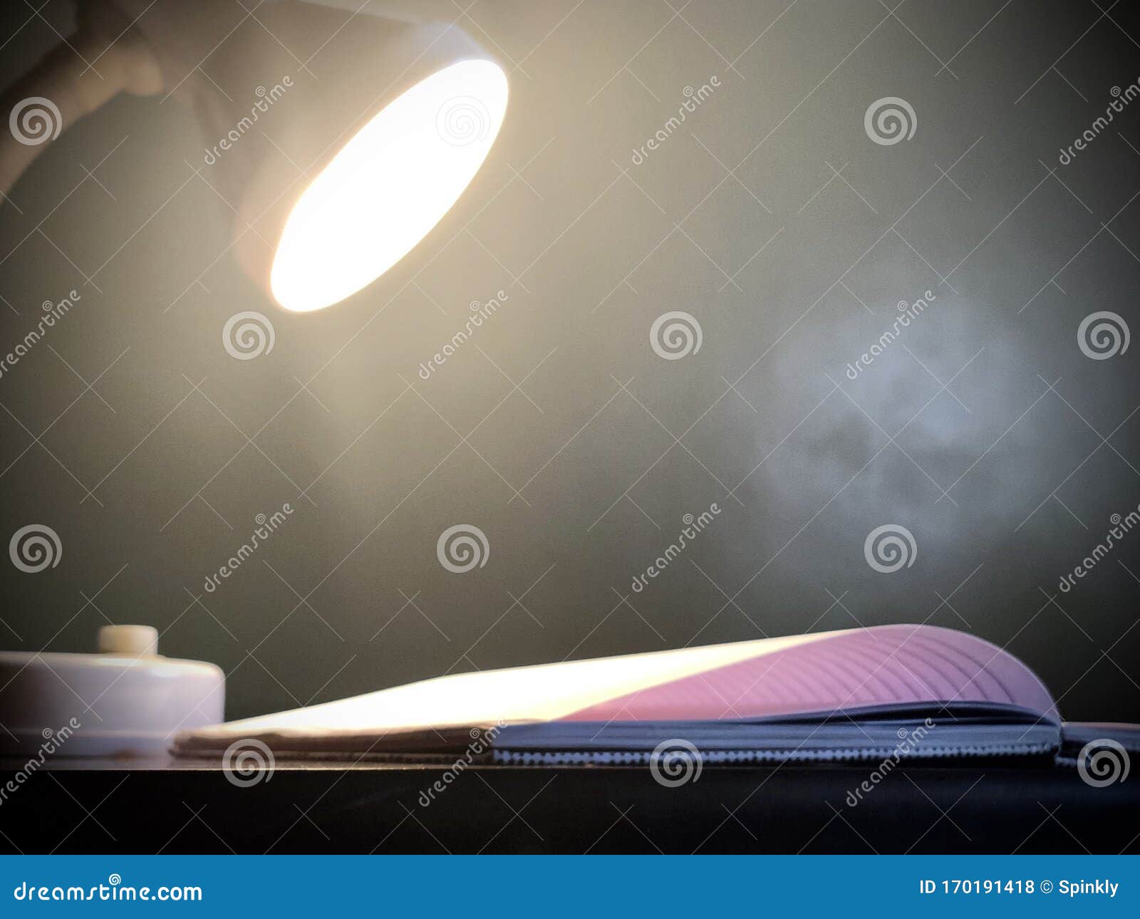 Light Lamp Shining on Open Book Stock Photo - Image of open, study ...