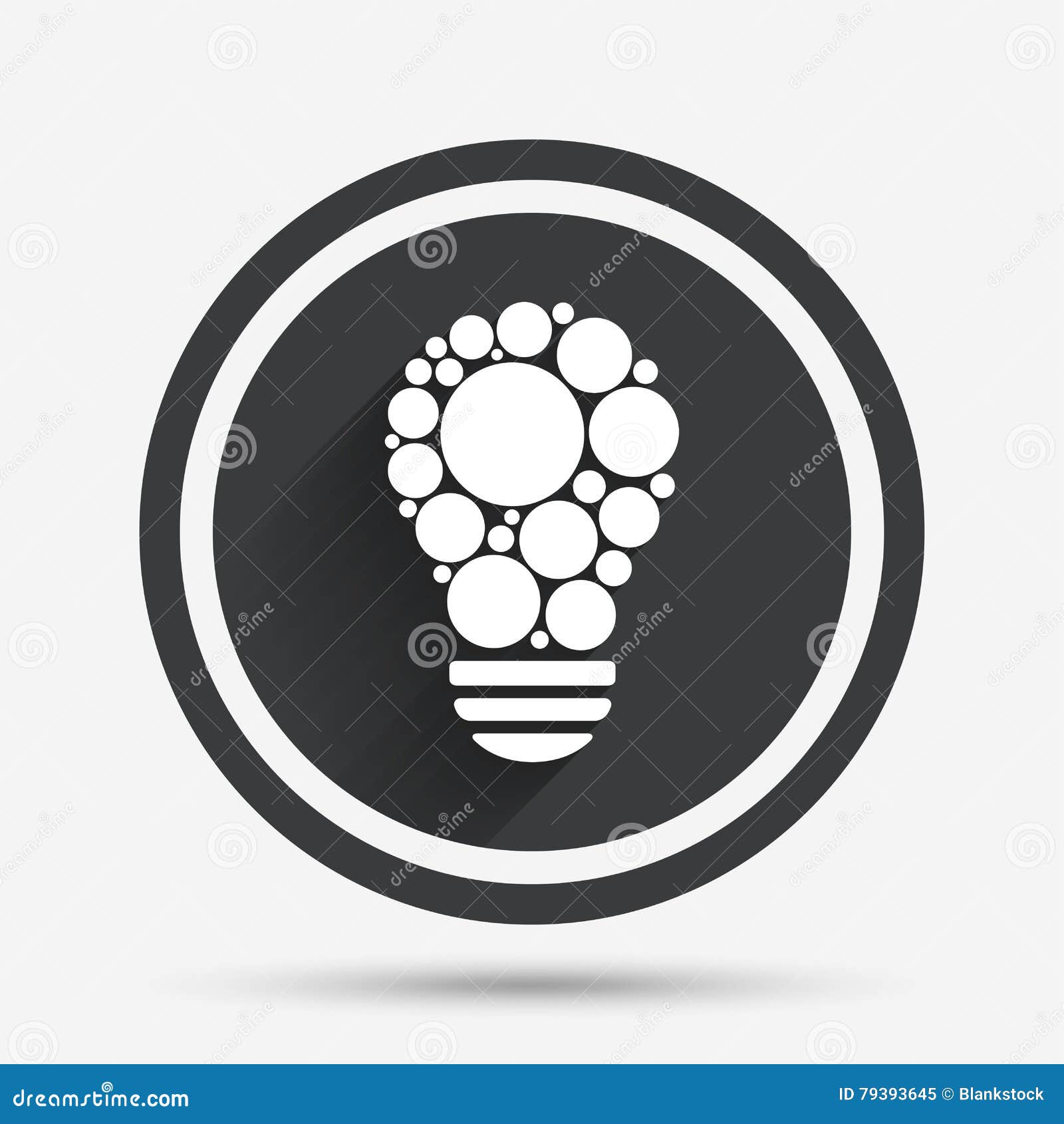 Light Lamp Sign Icon. Bulb with Circles Symbol Stock Vector ...