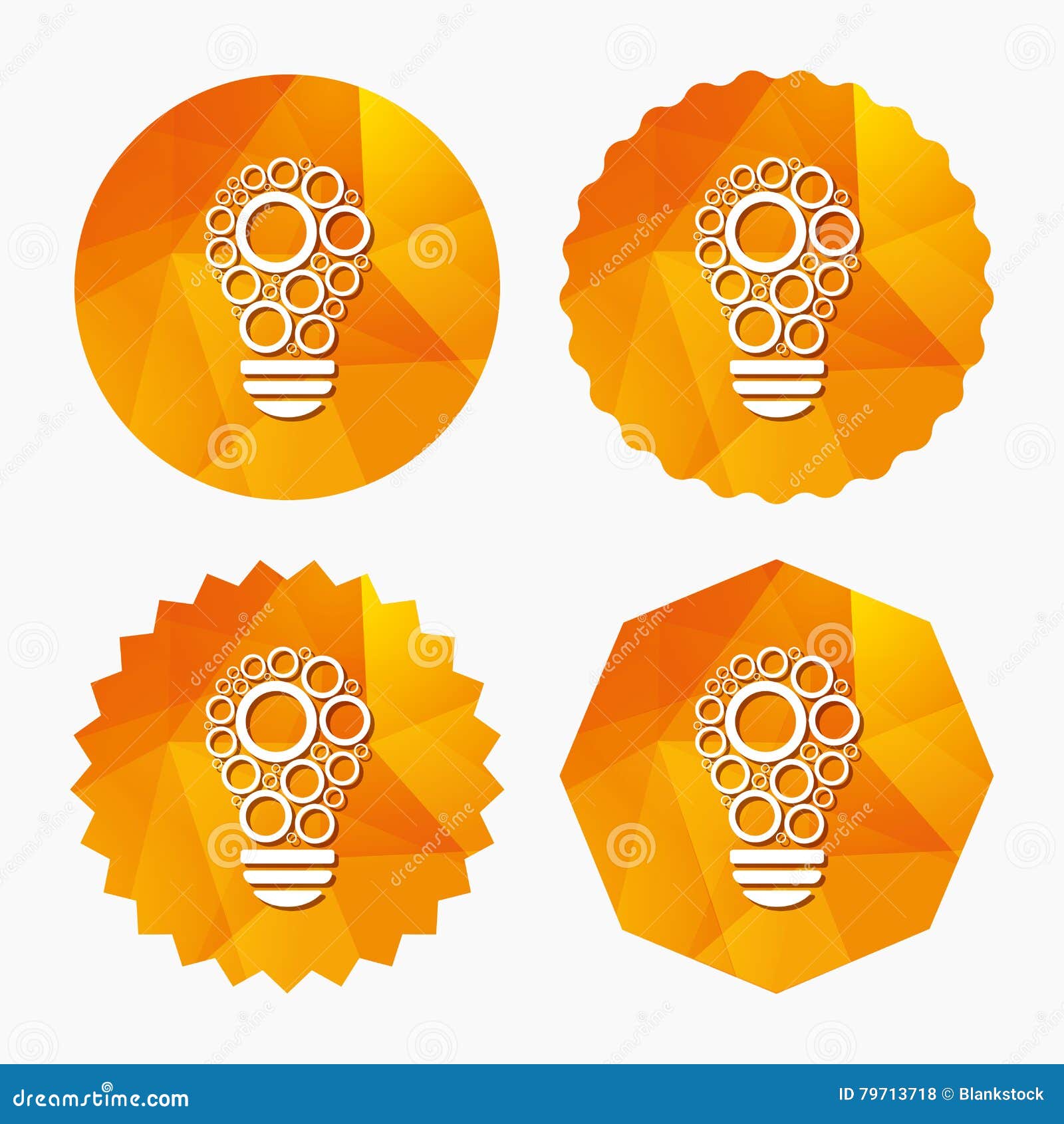 Light Lamp Sign Icon. Bulb with Circles Symbol Stock Vector ...