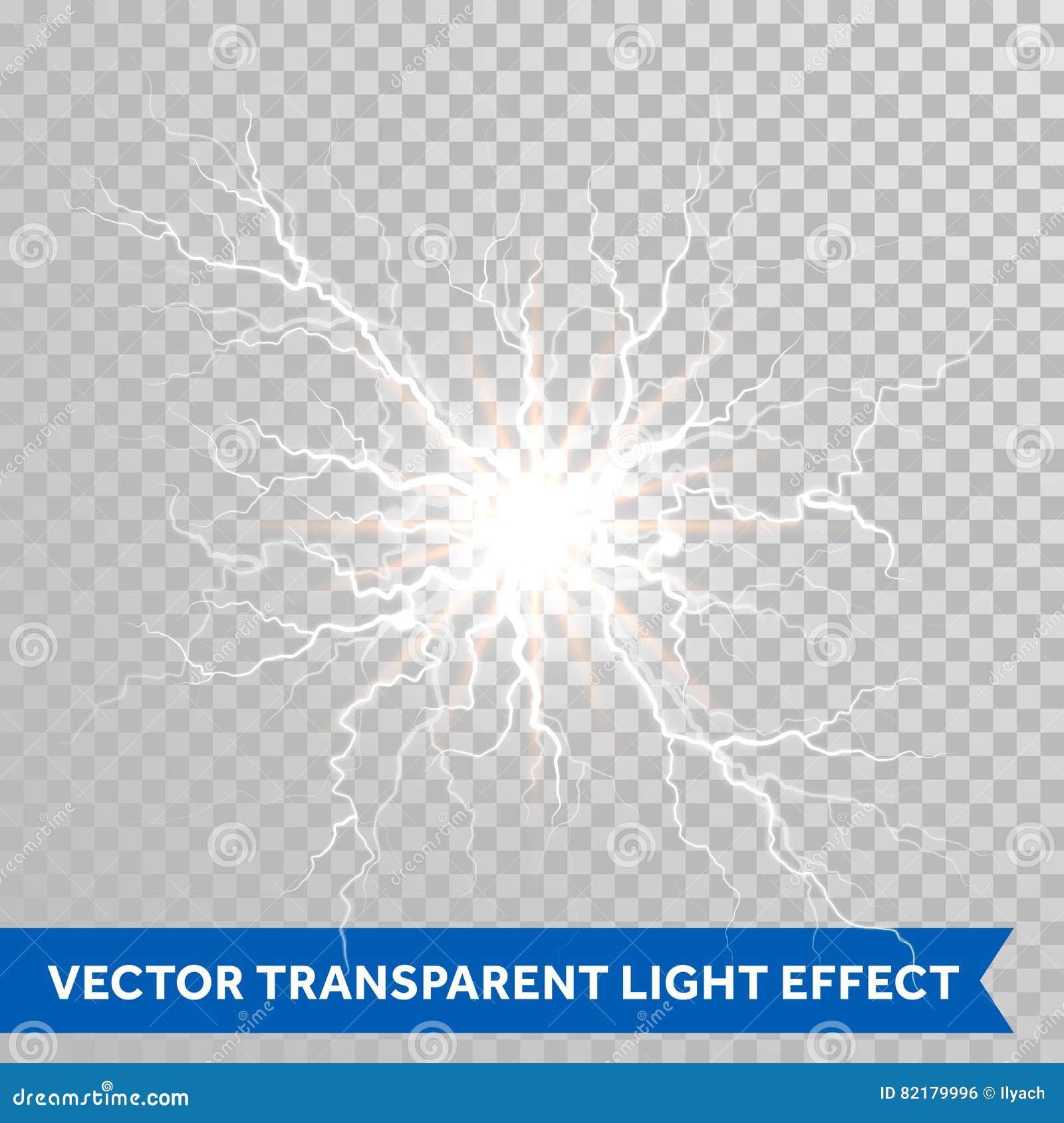 Lightning Flash Thunder Vector Thunderstorm With Flashing Light And ...