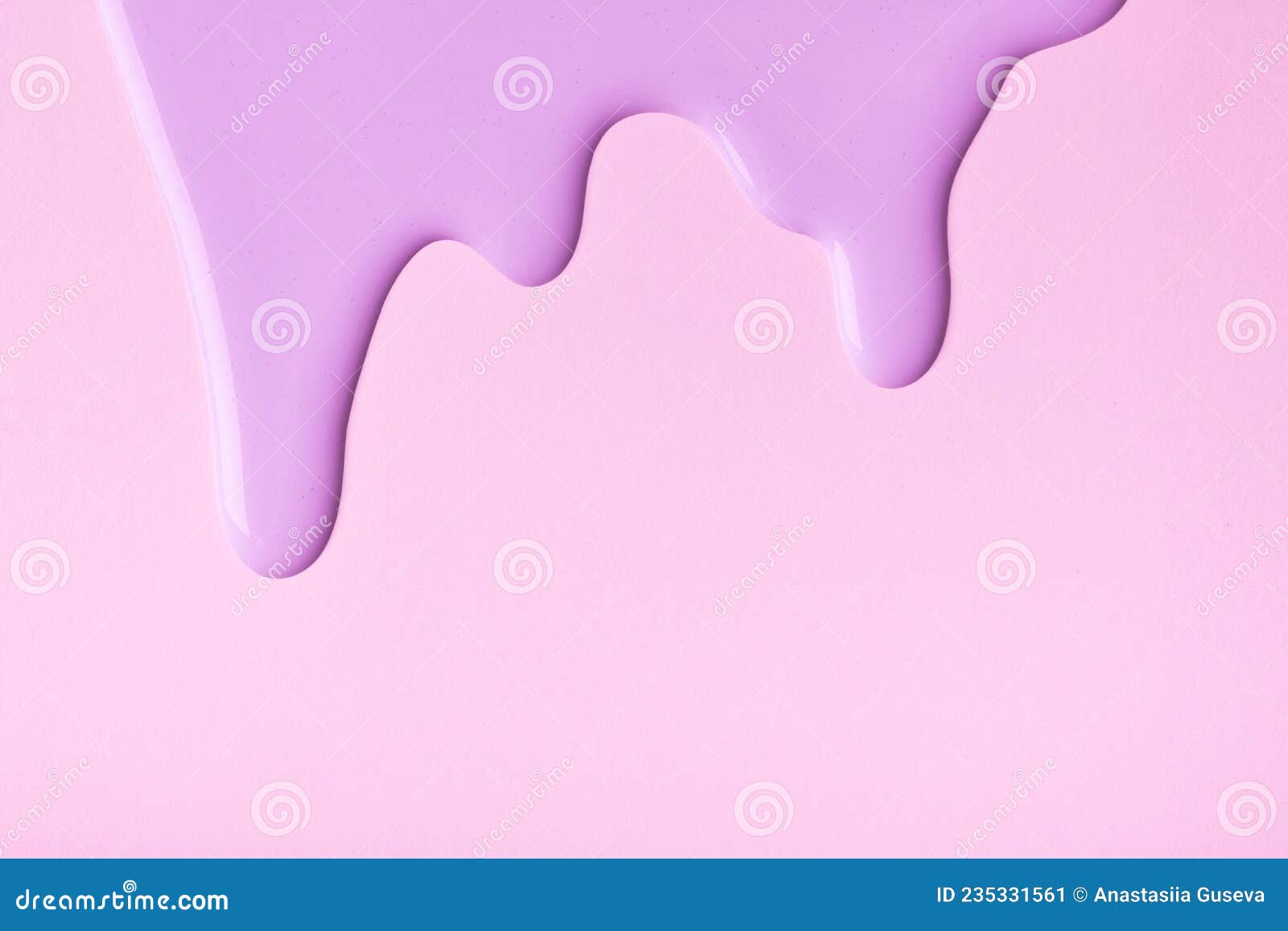 Light Lilac Liquid Drops of Paint Color Flow Down on Pink Background ...