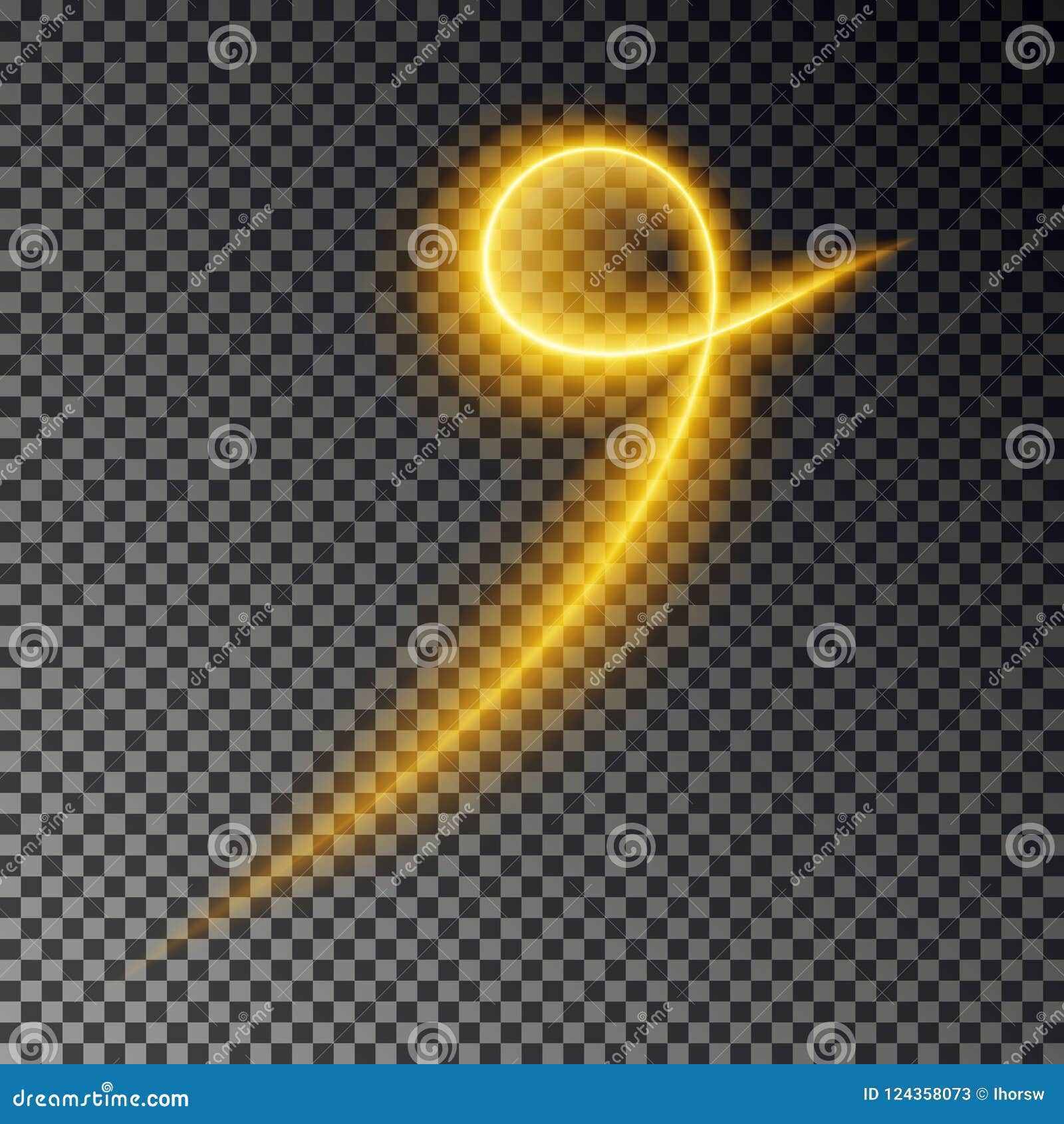 Light Line Effect, Gold Vector. Glowing Light Fire Trace. Glitter Magic ...