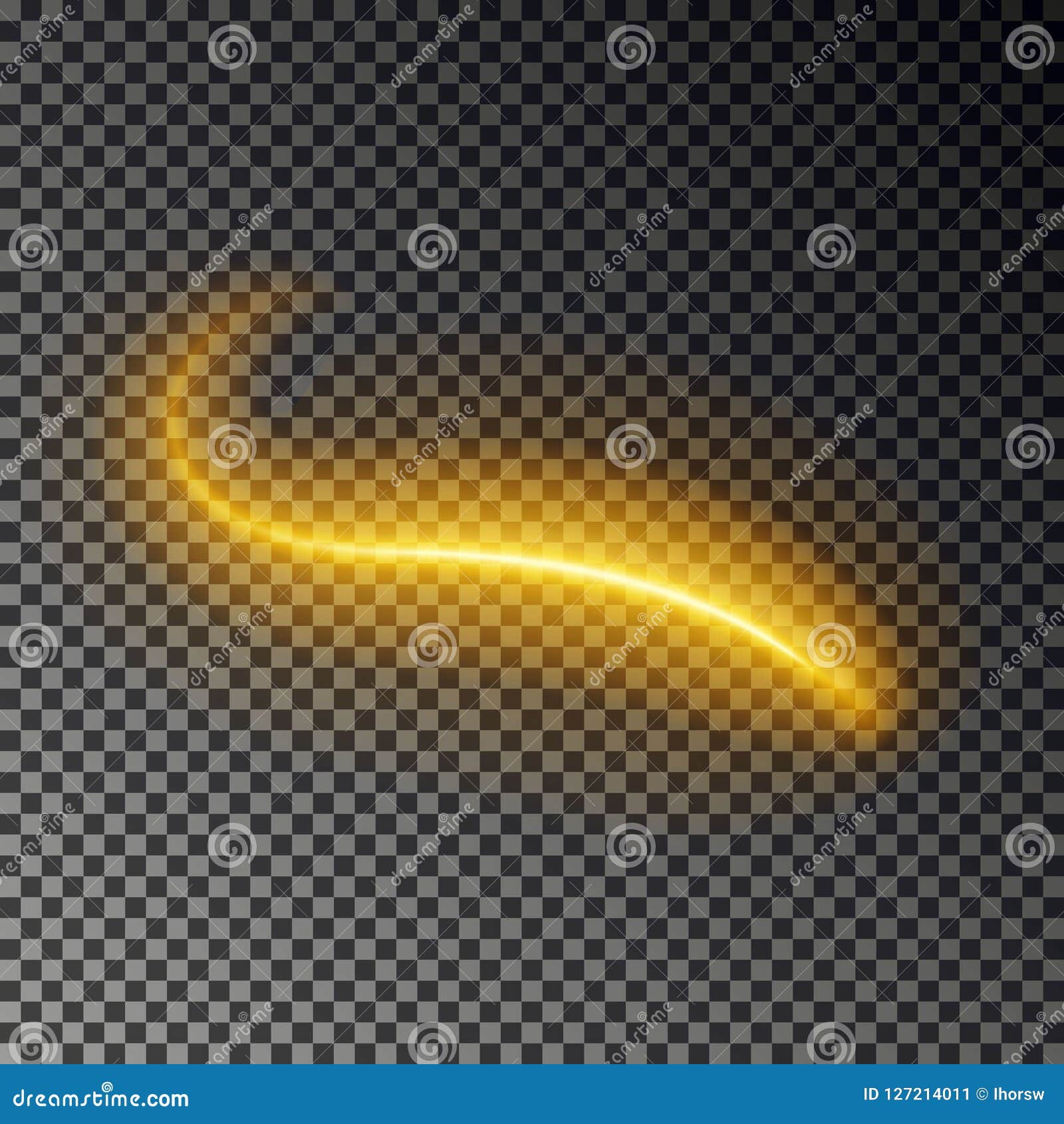 Light Line Effect, Gold Vector. Glowing Light Fire Trace Stock Vector ...