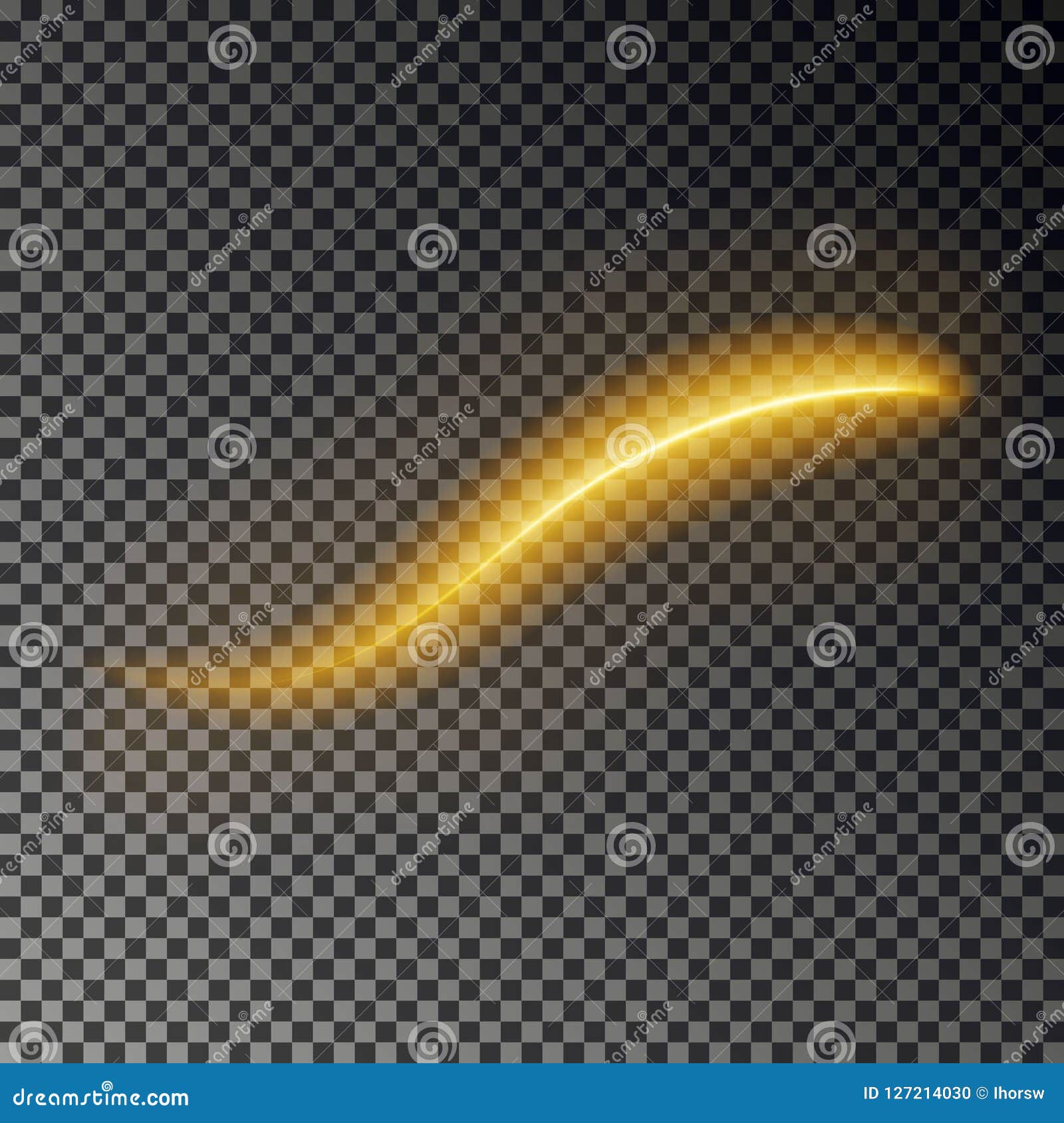 Light Line Effect, Gold Vector. Glowing Light Fire Trace Stock Vector ...