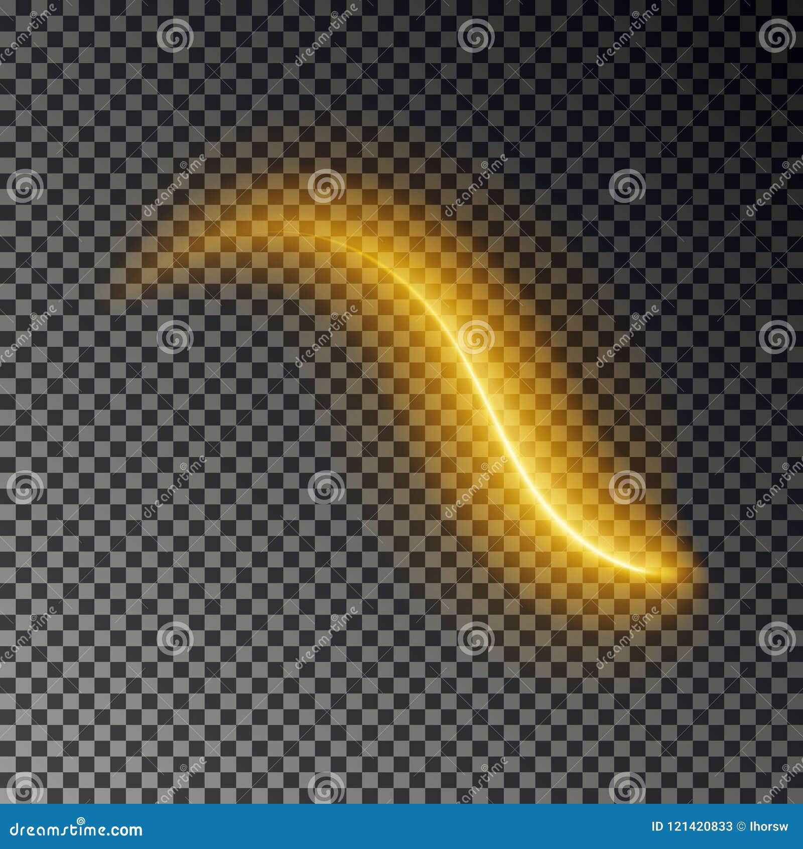 Light Line Effect, Gold Vector. Glowing Light Fire Trace Stock Vector ...
