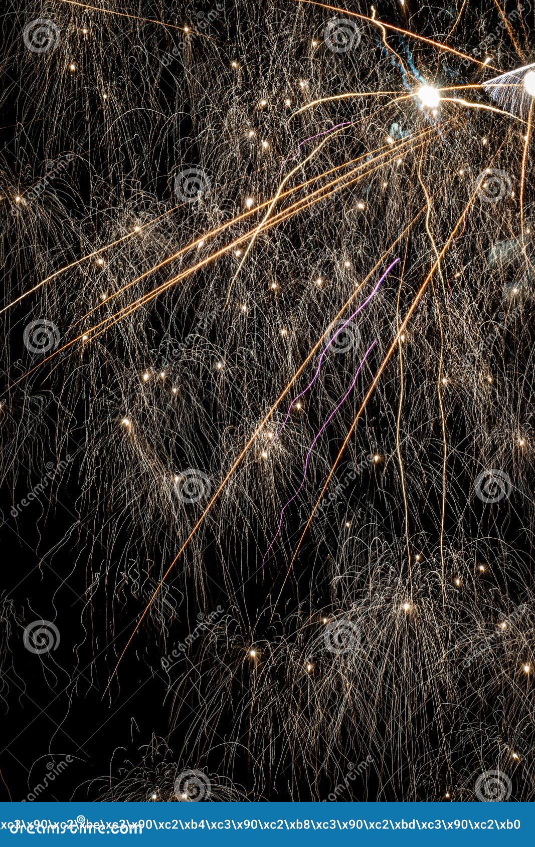 Light Lines of Fireworks in the Dark Sky Stock Photo - Image of glowing ...