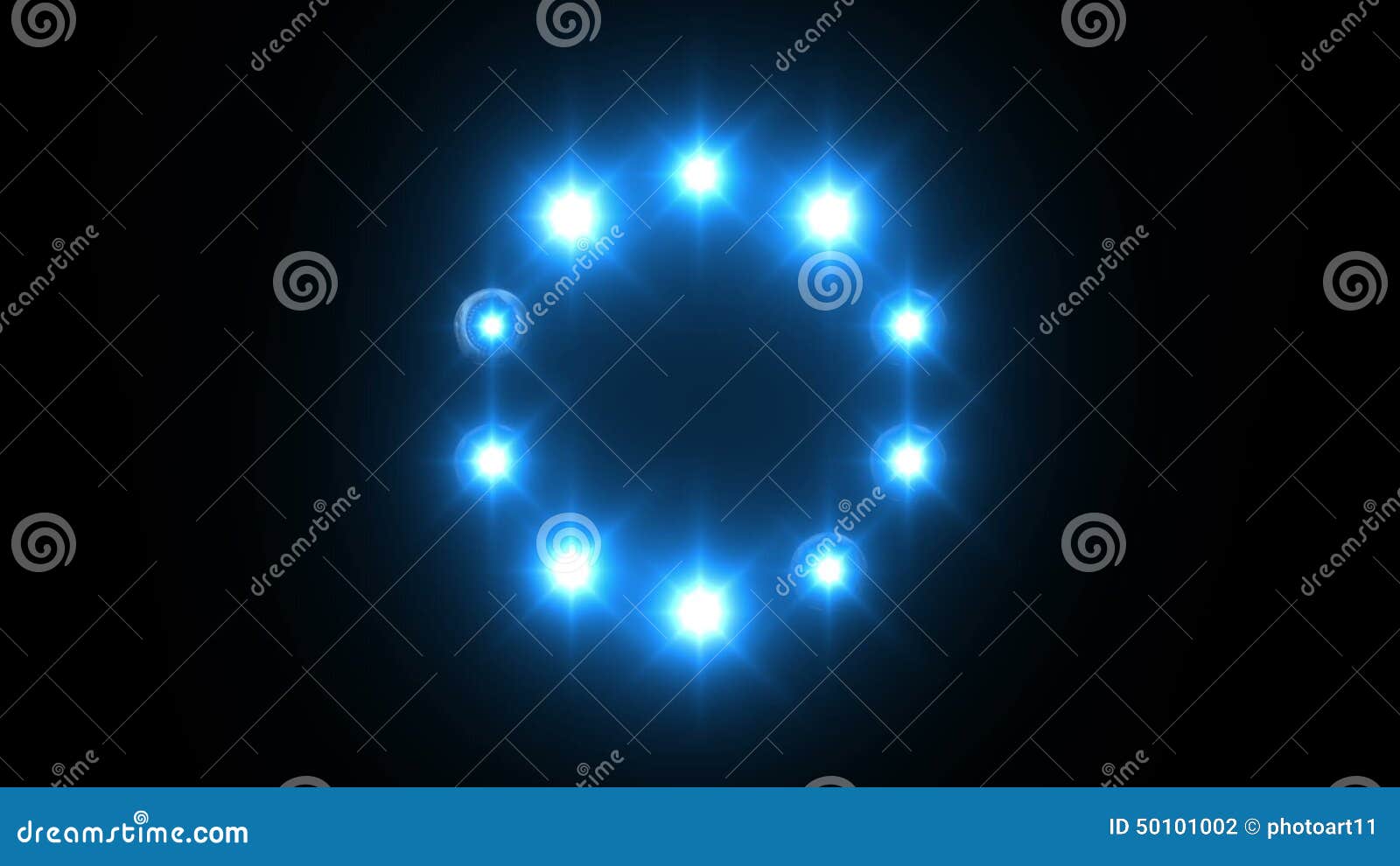 Light Loading Wheel - 30fps Flickering Loop - Blue Lights Shining on ...