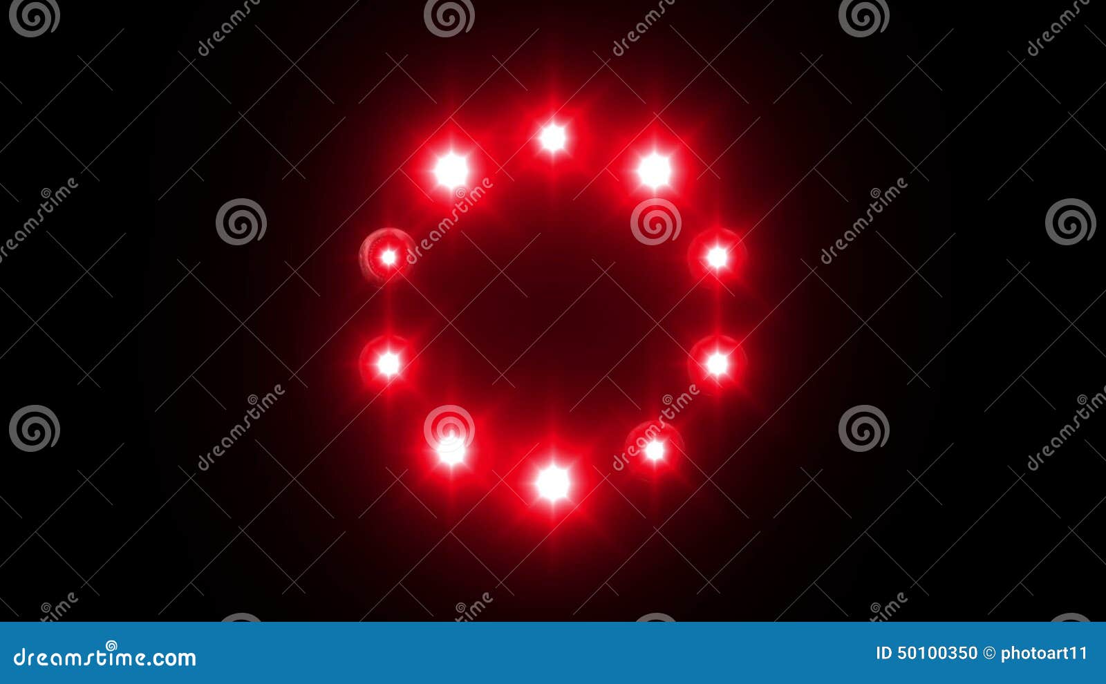 Light Loading Wheel - 30fps Flickering Loop - Red Lights Shining on ...