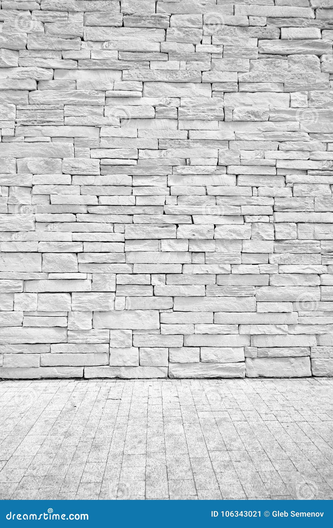 Light Loft Wall of Stone Blocks with a Floor Surface Stock Image ...
