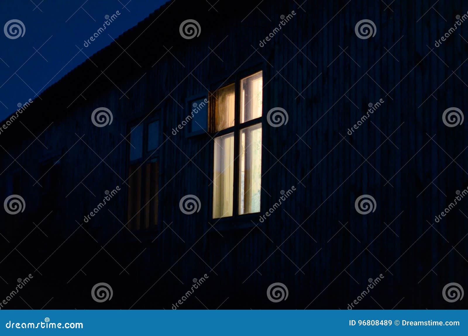 Light in a lone window stock image. Image of night, burabaykazakhstan ...