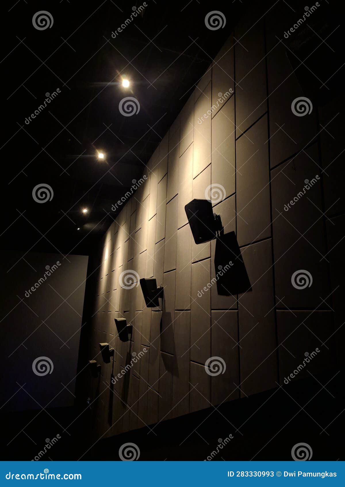 Light in Low Light Studio with Shadows and Lamplight Stock Image ...