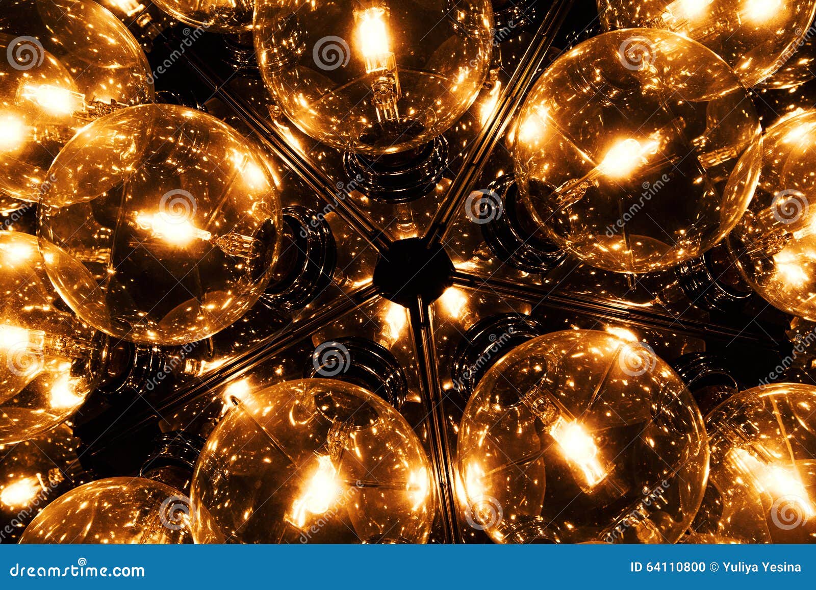 A Light Made from Many Fluorescent Light Bulb Stock Photo - Image of ...