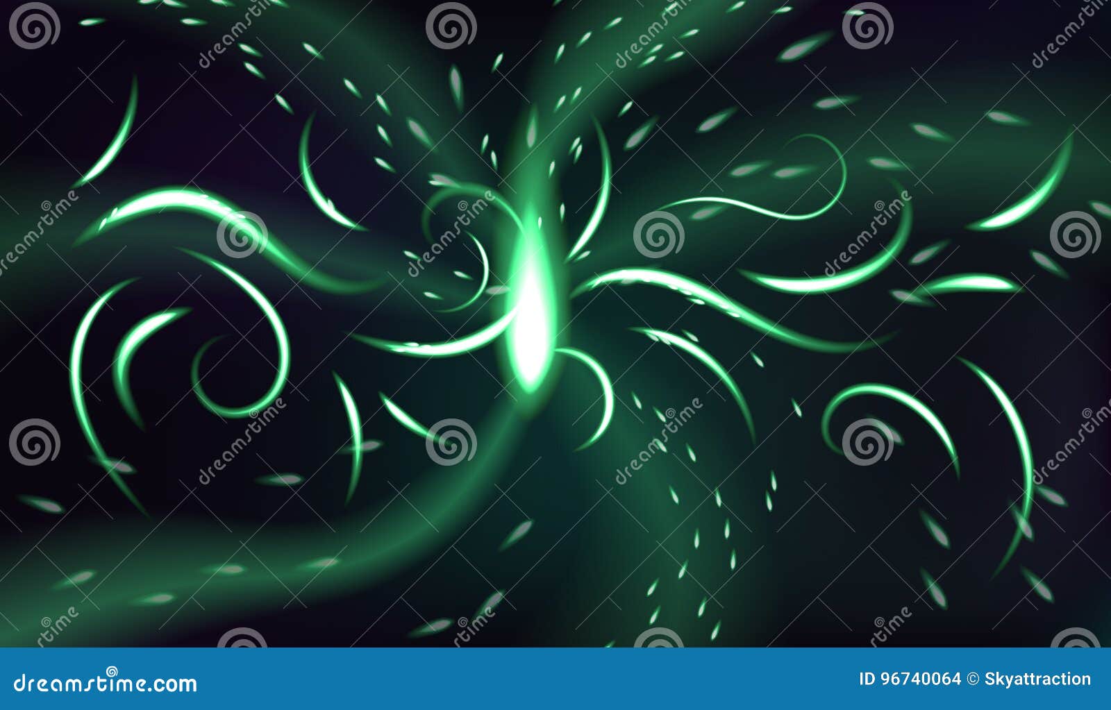 Light of Magic Portal. Abstract Dark Glowing Background Stock Vector ...